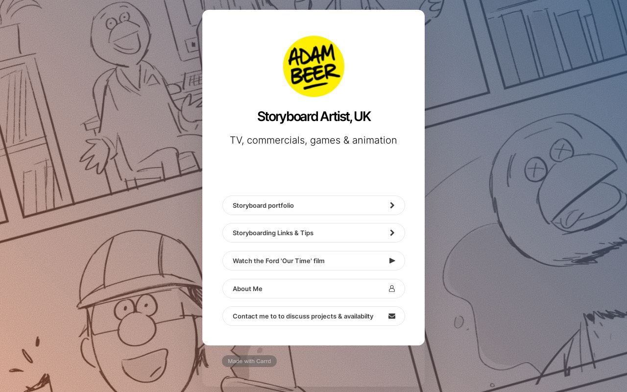 Adam Beer - Storyboard Artist, UK